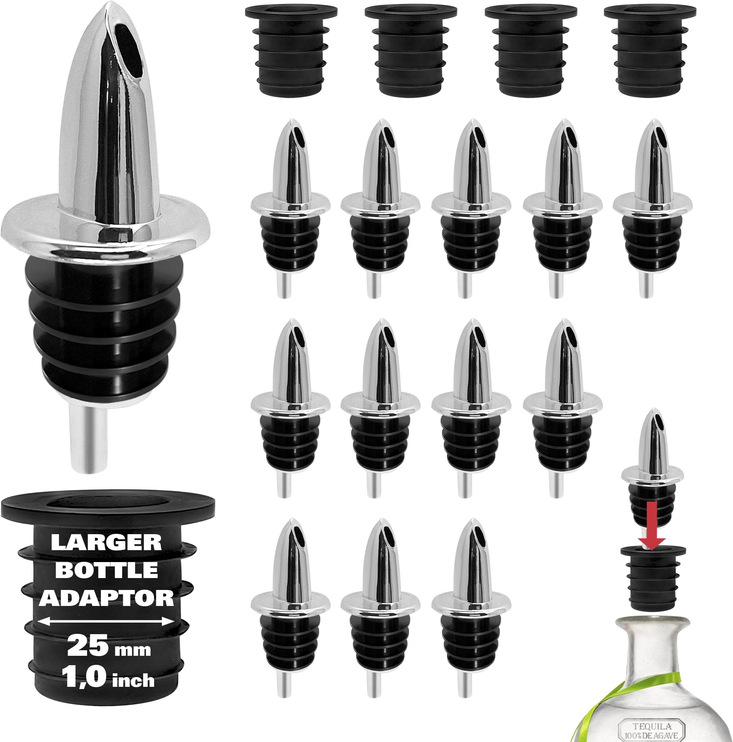Amazon.com: Esatto Pour & Seal Plastic Pourer with Lid - 12 Pieces & 4 ...