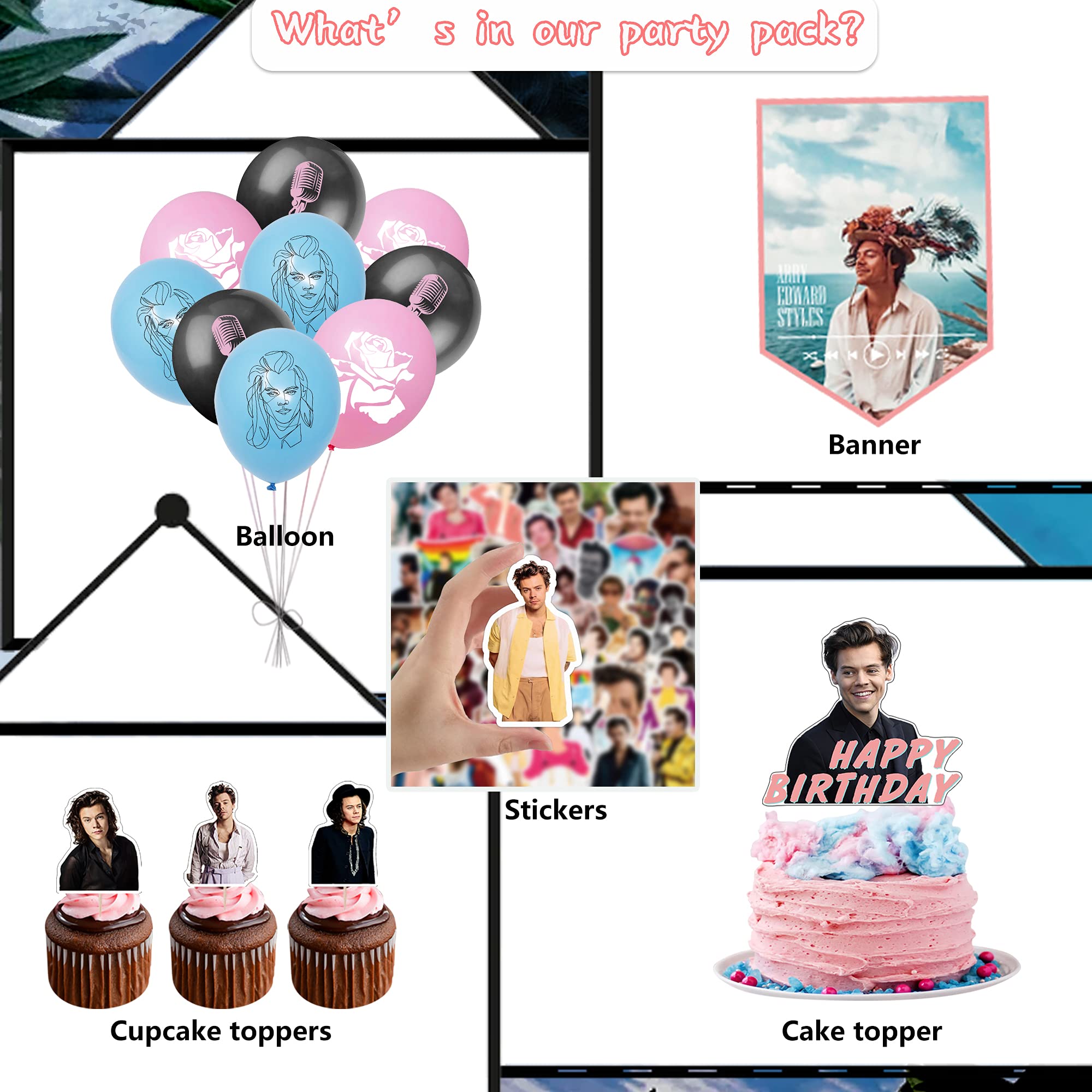 Buy 100 PCS Harry Styles Birthday Decorations Music Themed Party ...