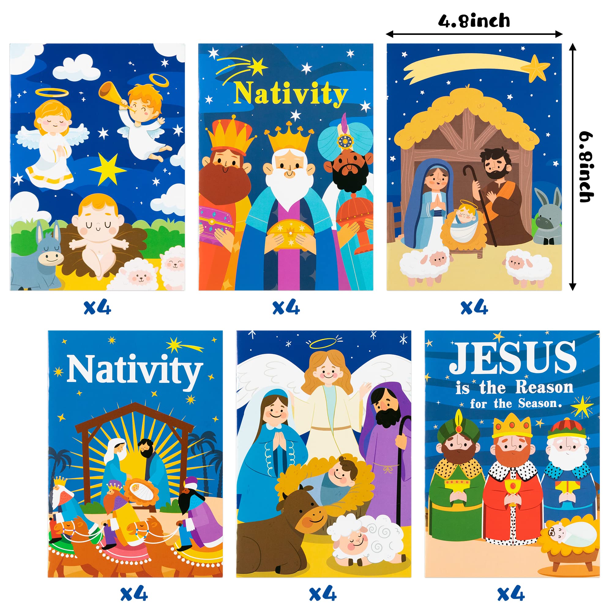 Snapklik.com : Dvbonike 24Pcs Nativity Coloring Books Christian Theme ...
