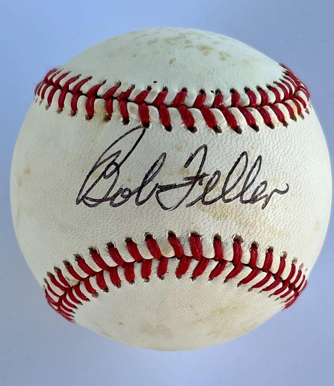 BOB FELLER (Indians) Signed Official American League Baseball (JSA ...