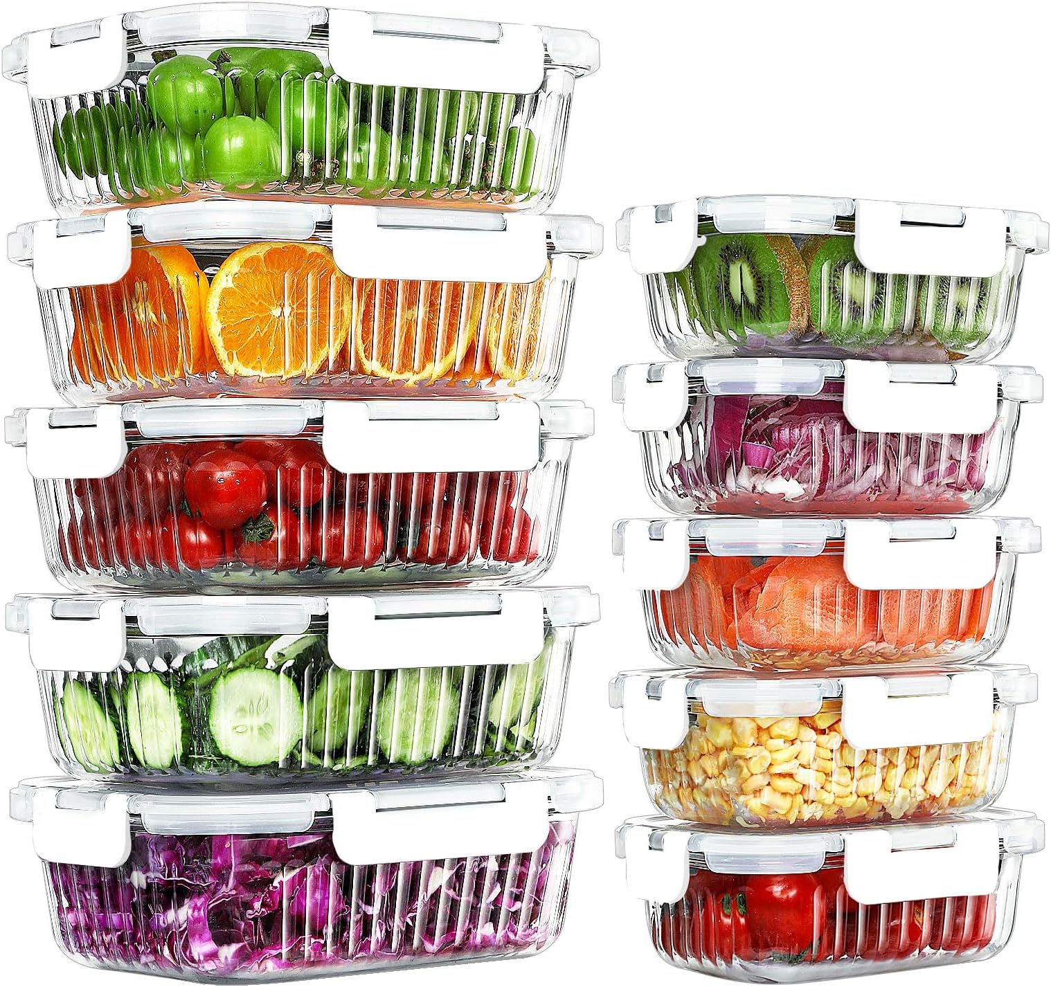 Amazon.com: Glasslock Oven and Microwave Safe Glass Food Storage ...