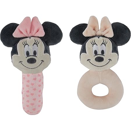 Amazon.com: Disney Minnie Mouse Assorted Plush Lovie Rattle Set Pack of ...