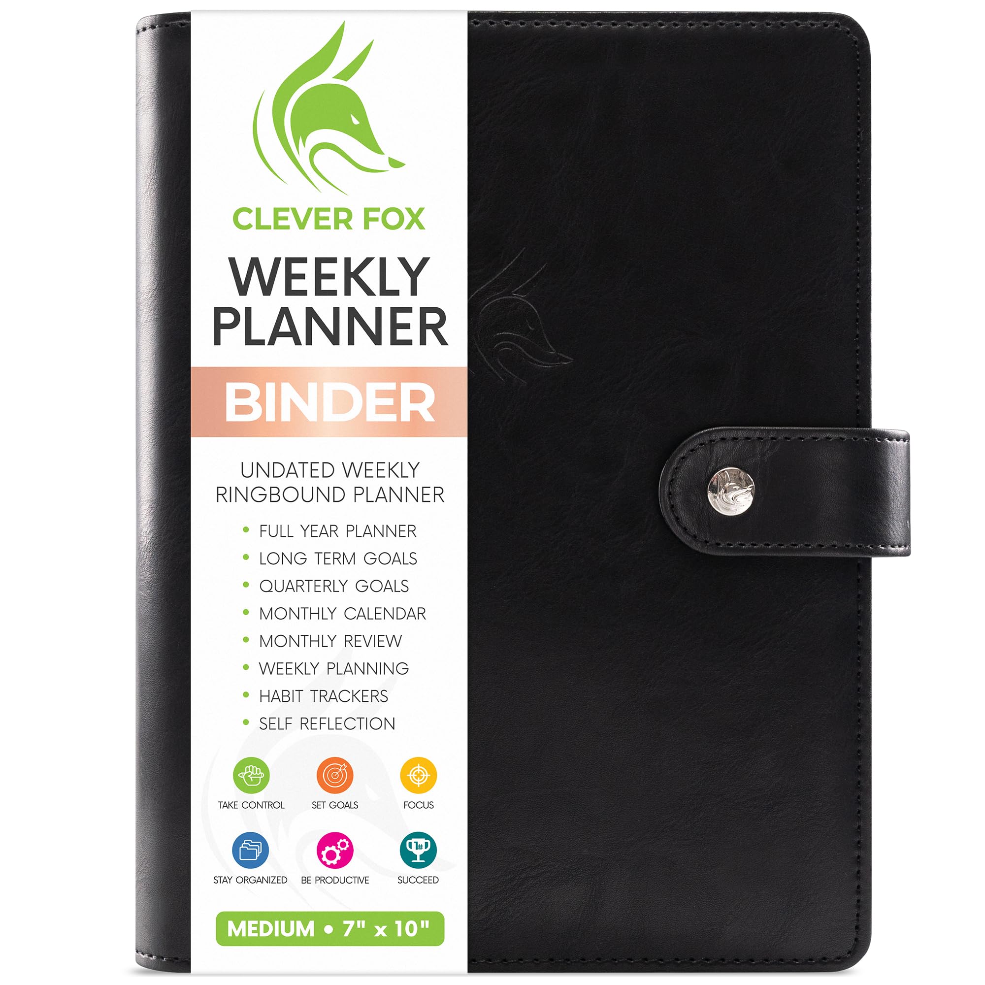Clever Fox Weekly Planner Binder – Goal Setting Planner for Time ...