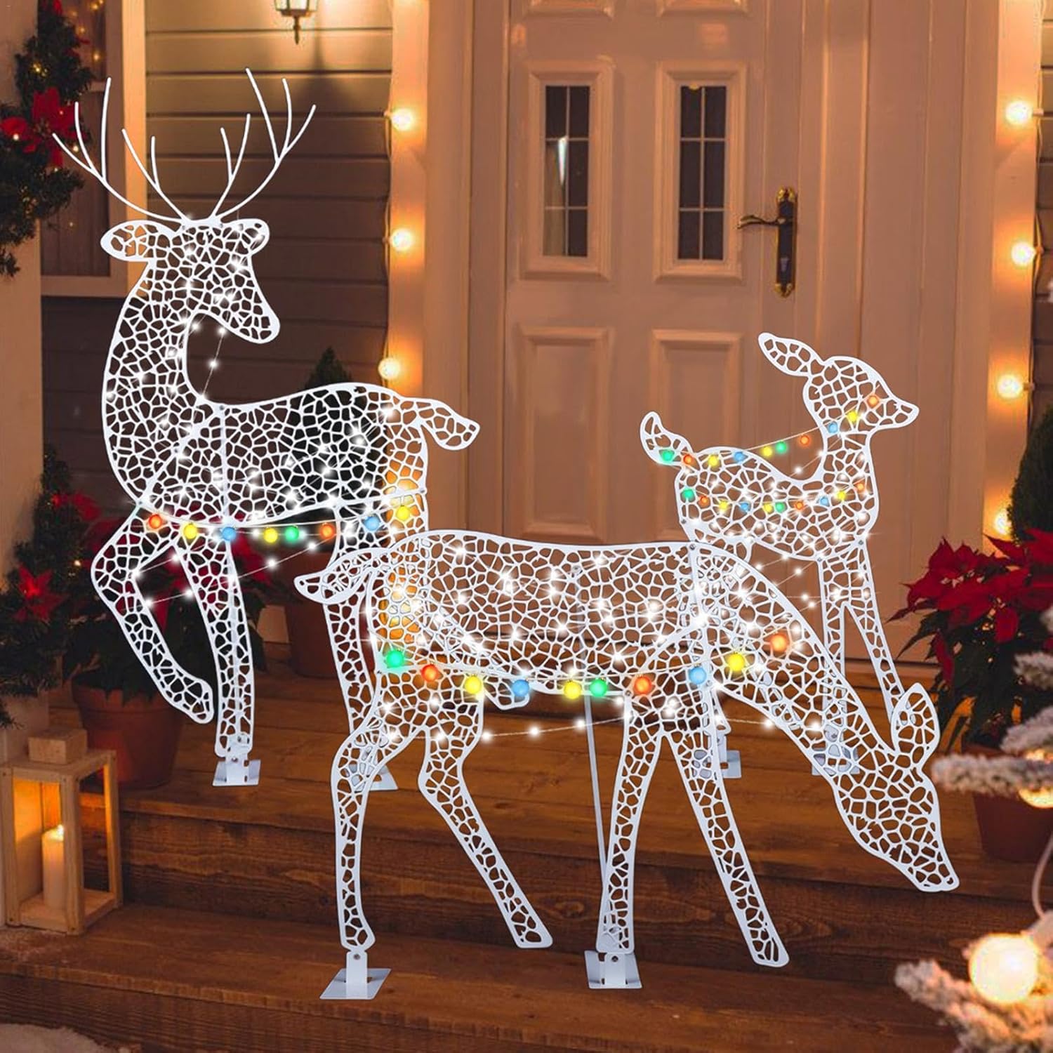 Amazon.com: Pack of 3 Reindeer Christmas Decoration Outdoor Reindeer ...