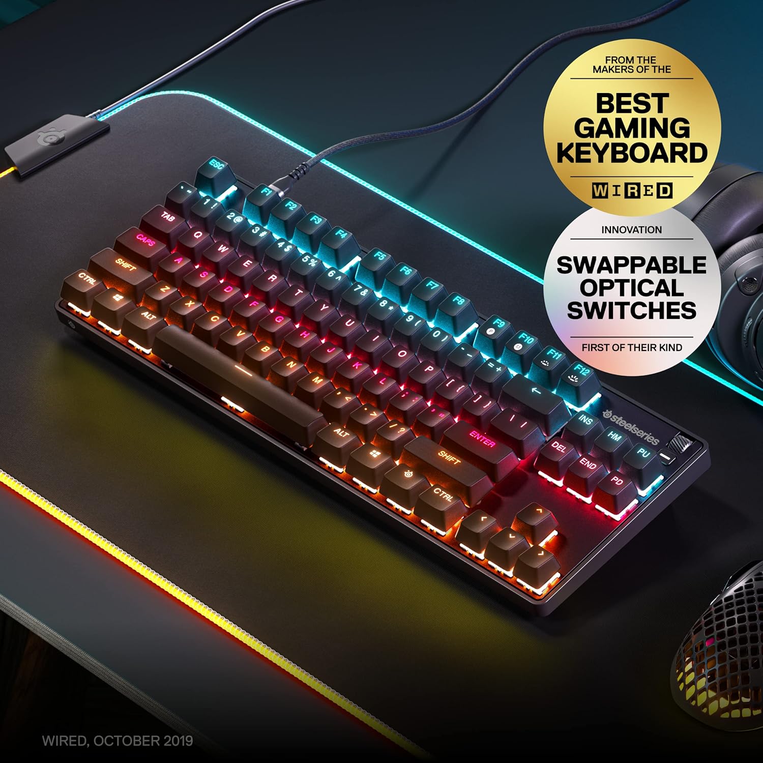 SteelSeries Nuevo Apex 9 TKL Mini teclado óptico HotSwap Diseño TKL ...