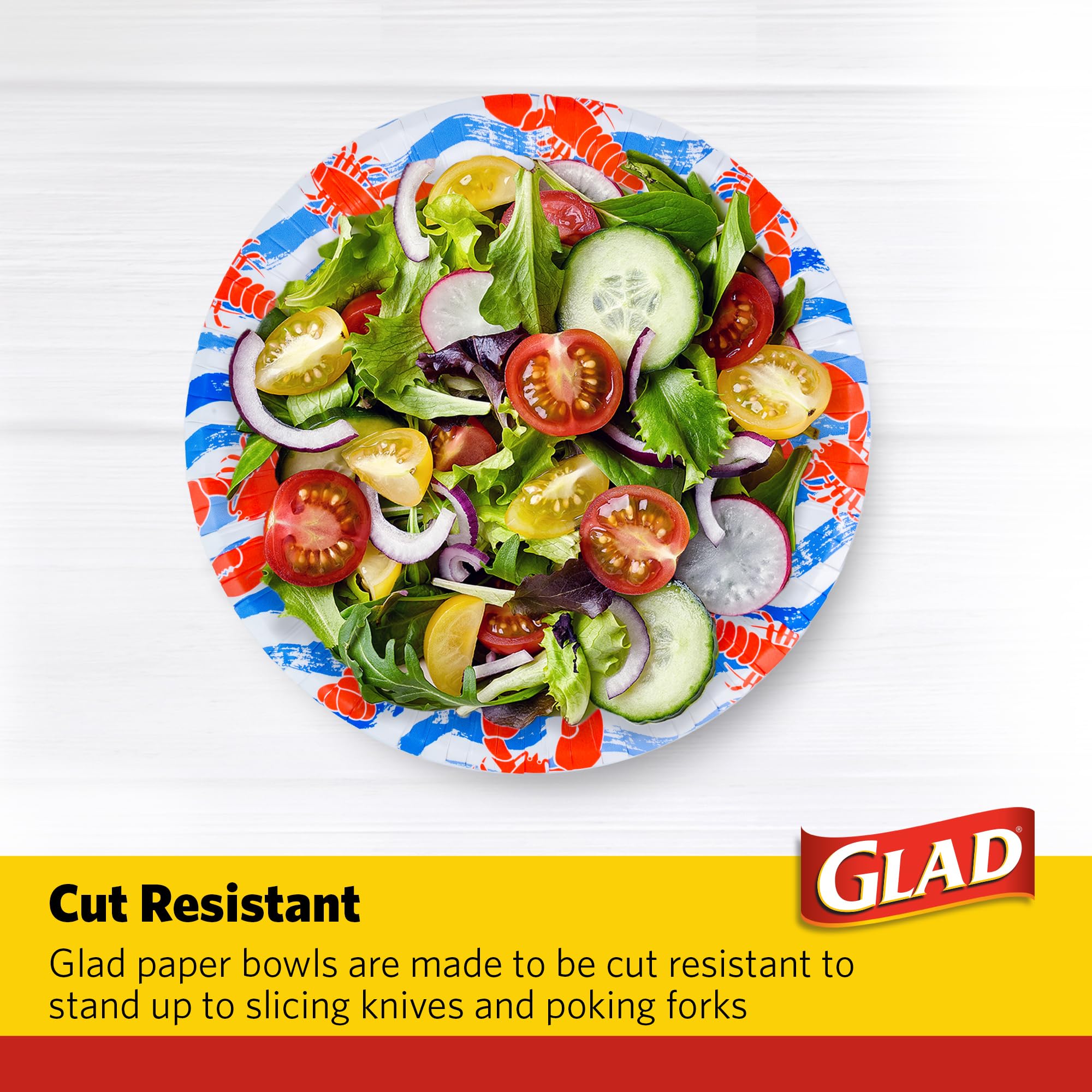 Microwave Safe Cut Resistant Bowls Glad Everyday Paper Bowls - Lobster ...