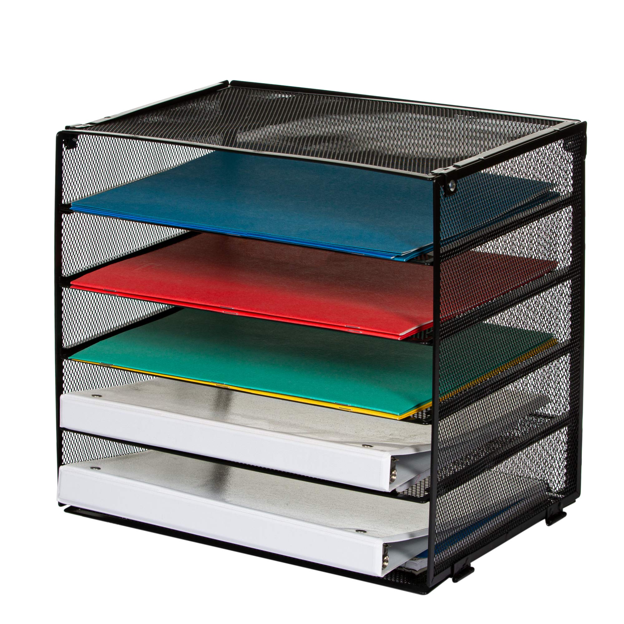 Buy Paper Organizer – Desk File Sorter – 5 Tier Letter Tray for Office ...