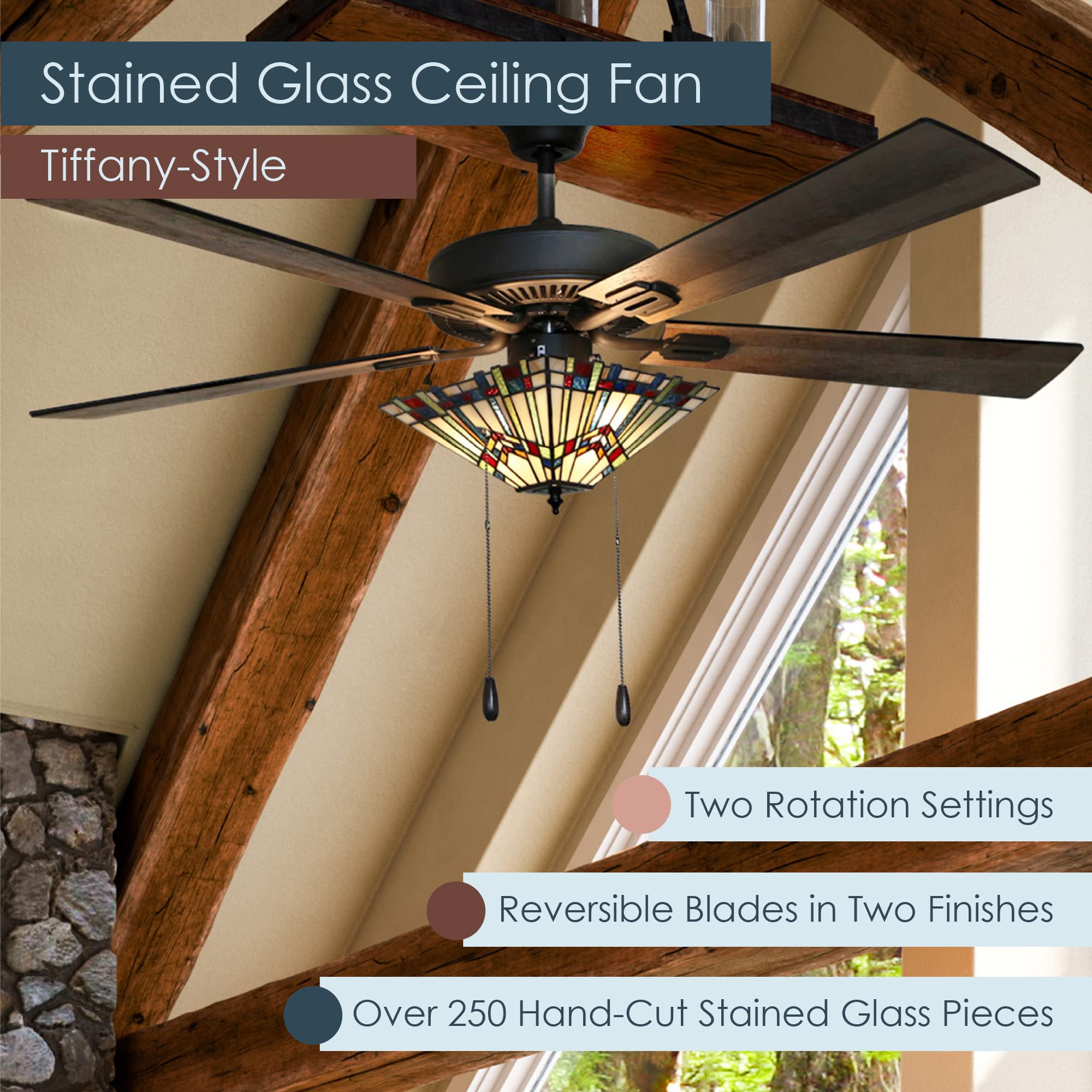 Glass Craftsman Ceiling Fans With Lights Meyda Smythe Craftsman