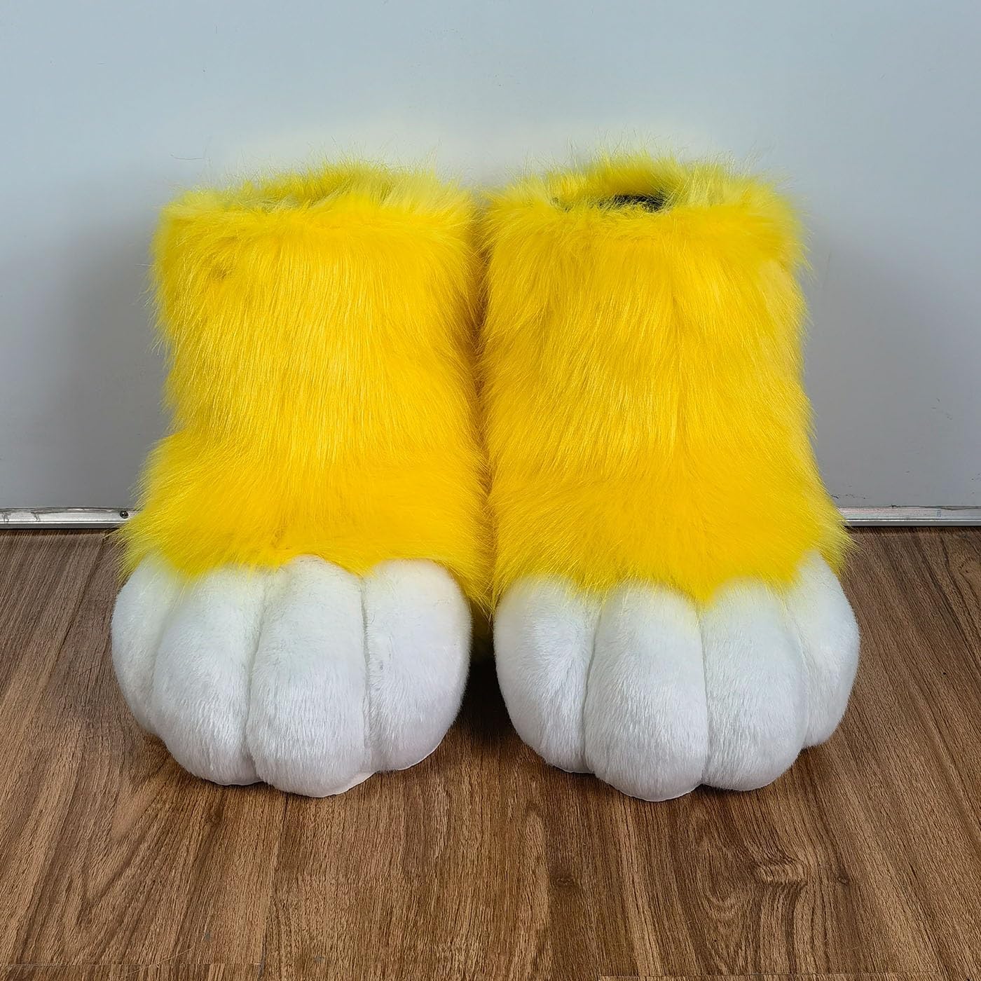 Furry Animal paw Slippers, Cosplay Animal cat Wolf Dog Fox Fur Costume ...