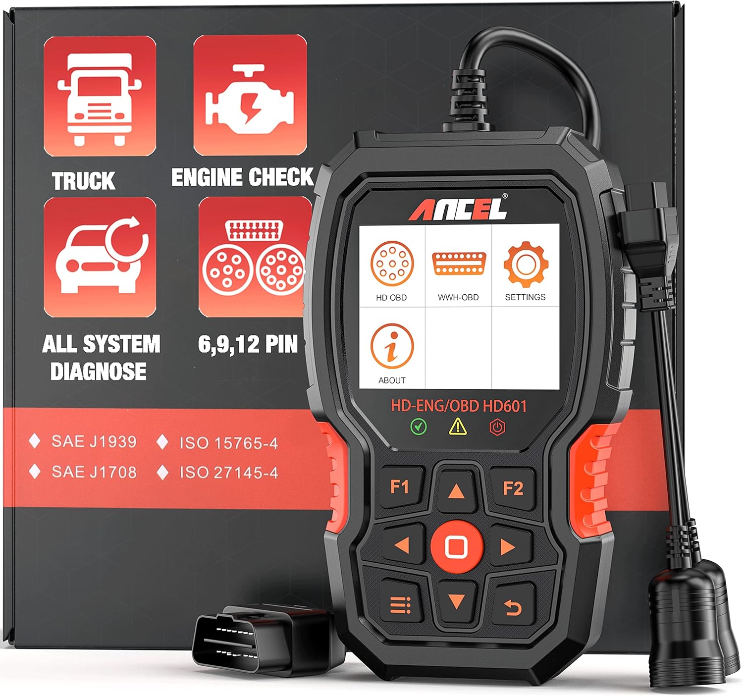 ANCEL Heavy Duty Truck Scanner HD601 PRO All System Diesel Diagnostic ...