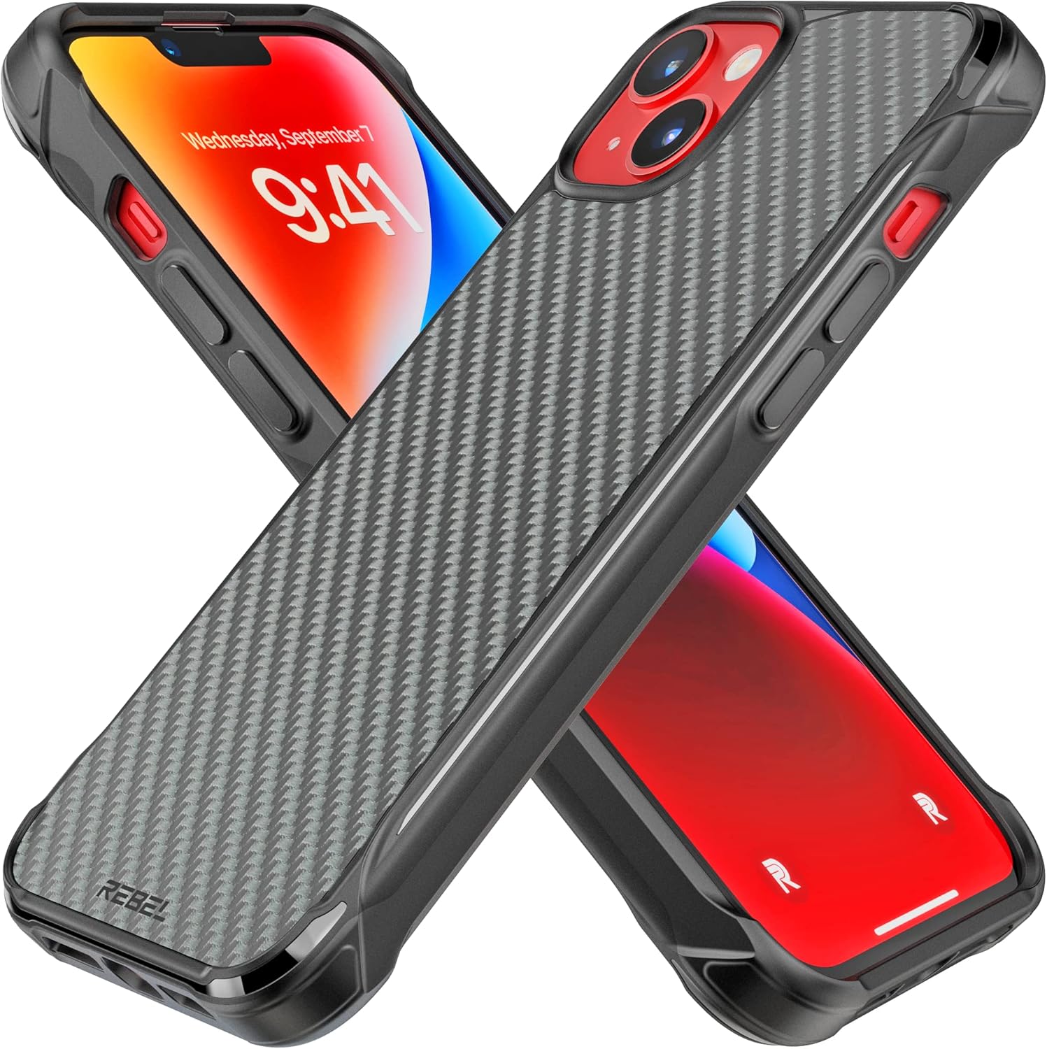 Amazon.com: REBEL iPhone 14 Plus 手機殼 [Gen-4 芳綸纖維系列] 強力 MagSafe 相容,防震角落,優質金屬按鈕,升級纖薄保護套,14+ 6.1 吋手 ...