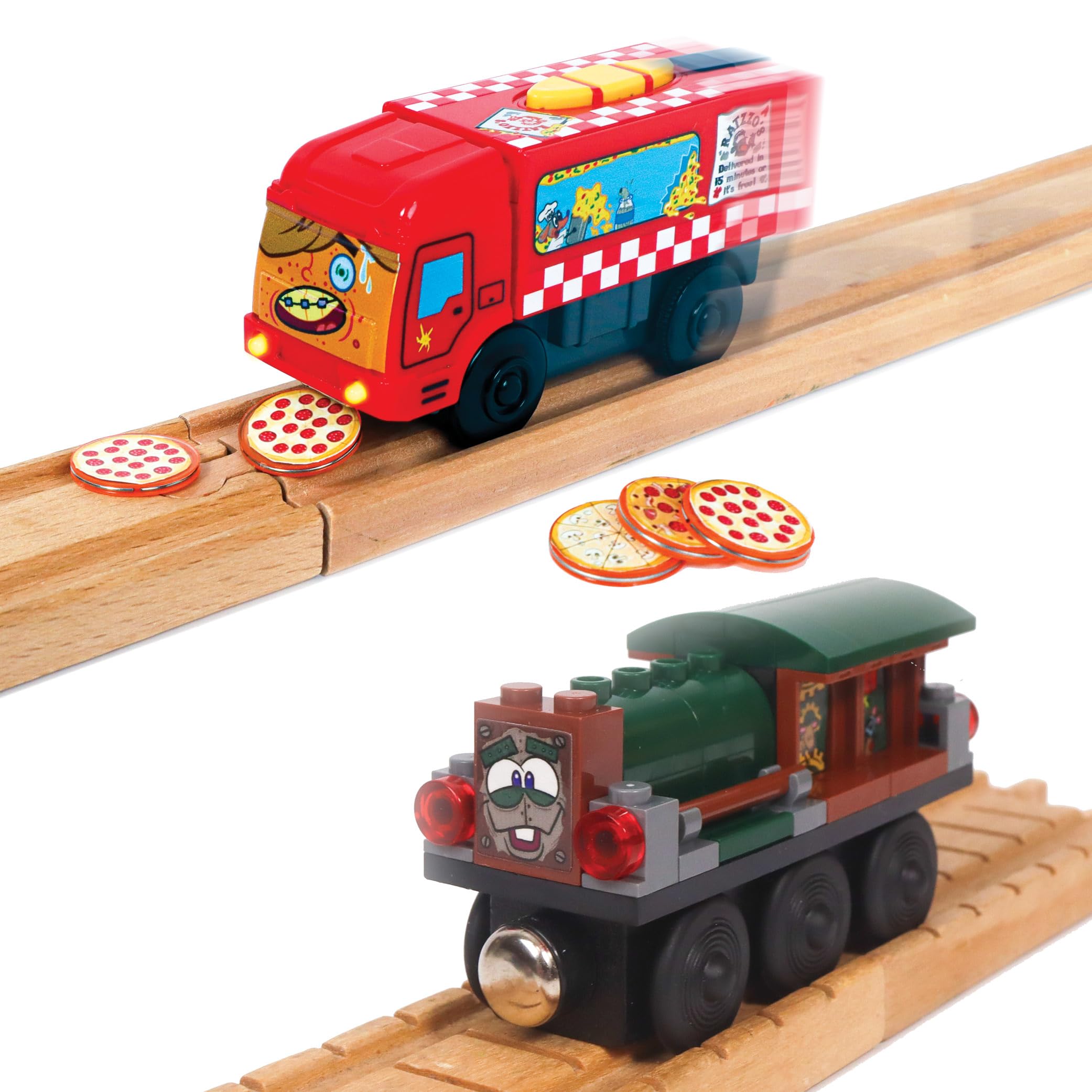 Amazon.com: Motorized Train and Brick Built Train for Wooden Track ...
