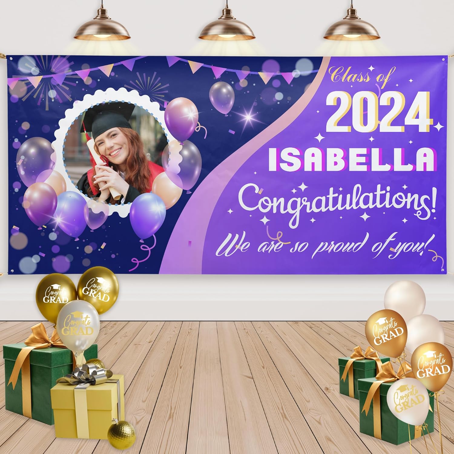 Amazon.com: Personalized Graduation Banner 2024 Custom Photo Name ...