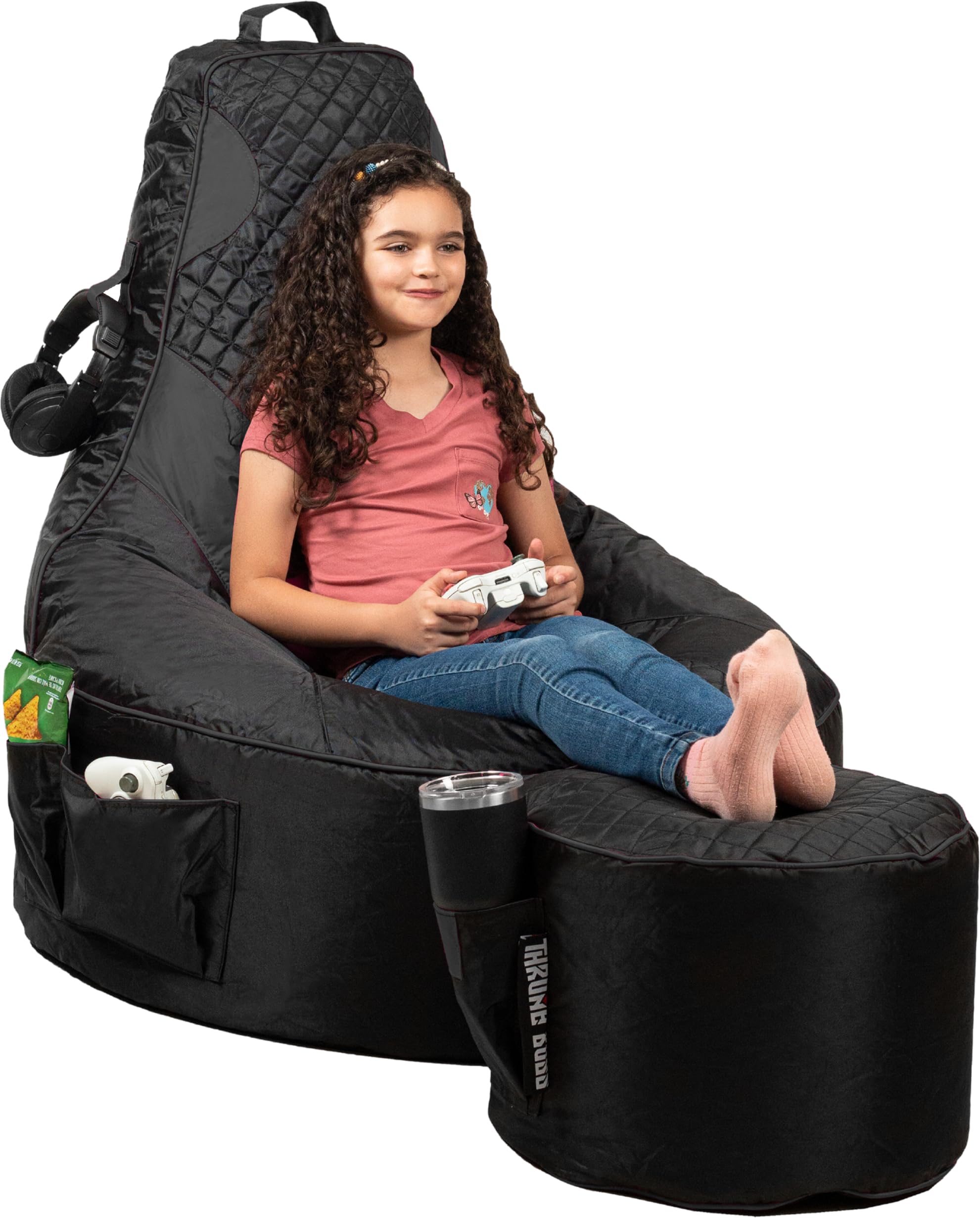 Amazon.com: Gaming Bean Bag Chair for Kids + Matching Footstool ...
