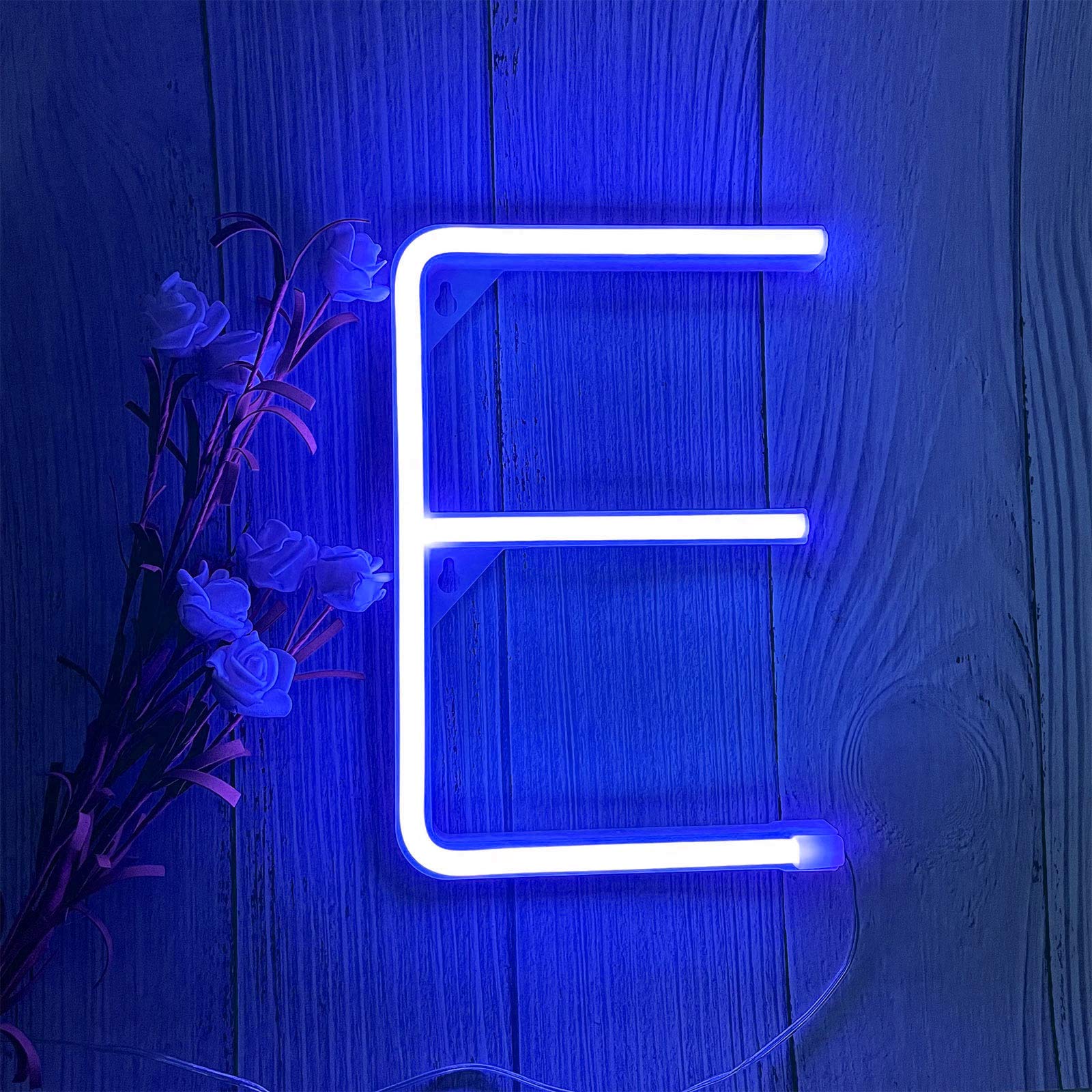 Amazon.com : LED Blue Neon Letter Signs Night Light Battery or USB ...
