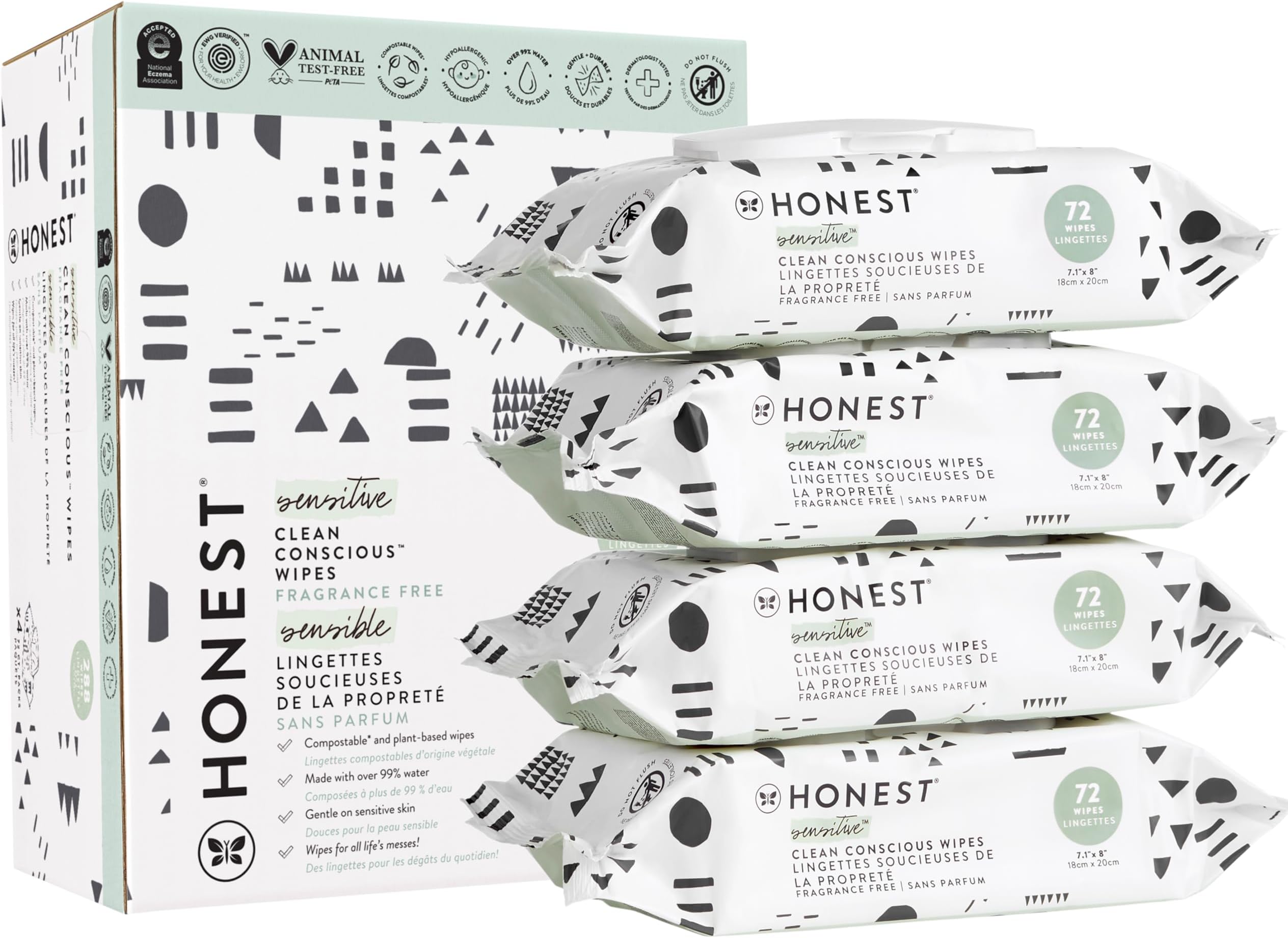 Amazon.com: The Honest Company Clean Conscious Unscented Wipes | Over ...