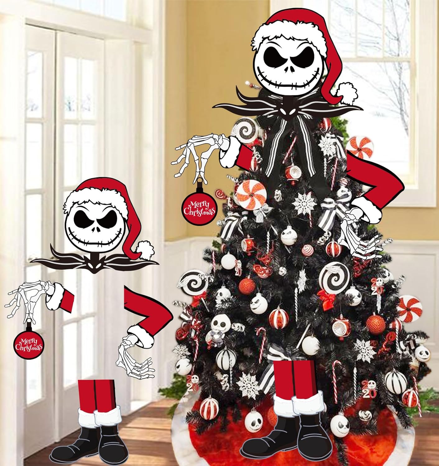 Large Nightmare Christmas Tree Topper,Skull Nightmare Christmas Decor ...