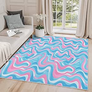Amazon.com: Yoozitrees Wavy Rug 5x7 - Wavy Rug, 2x3 Rug, Abstract Wave ...