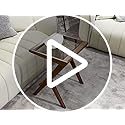 Amazon.com: TZK Side Table Z Shape End Table with Tempered Glass Top ...