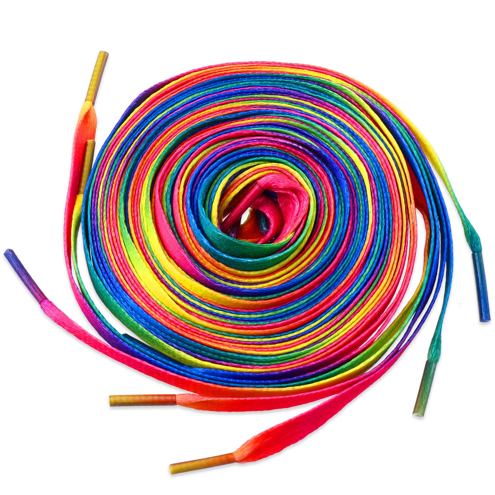 Amazon.com: Ouligay 4 Pairs Rainbow Shoe Laces Flat Shoelaces for Adult ...