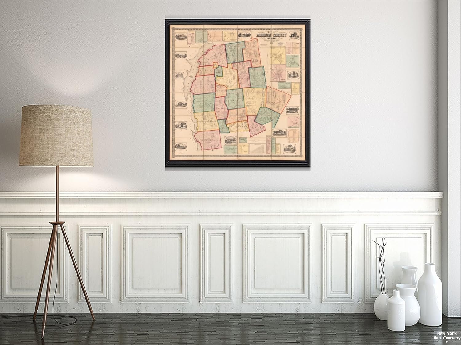 Amazon.com : 1857 Map|Title: Map of Addison County, Vermont|Description ...