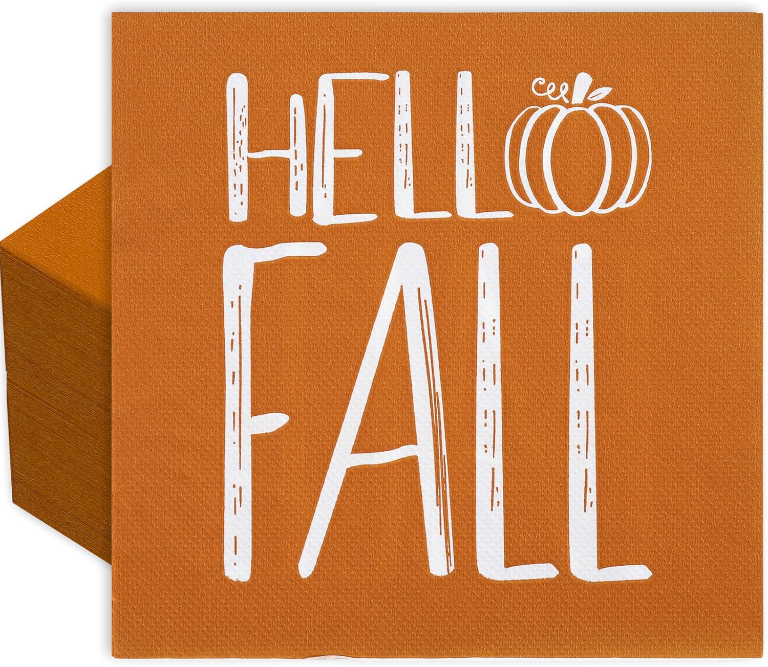 Amazon.com: AnyDesign 80 Pack Hello Fall Pumpkin Paper Napkin Orange ...