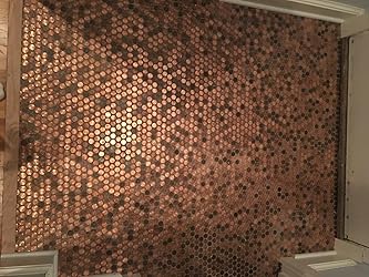 Amazon.com: Stone Deals USA Copper Penny Round Coin Tile Sheets for ...