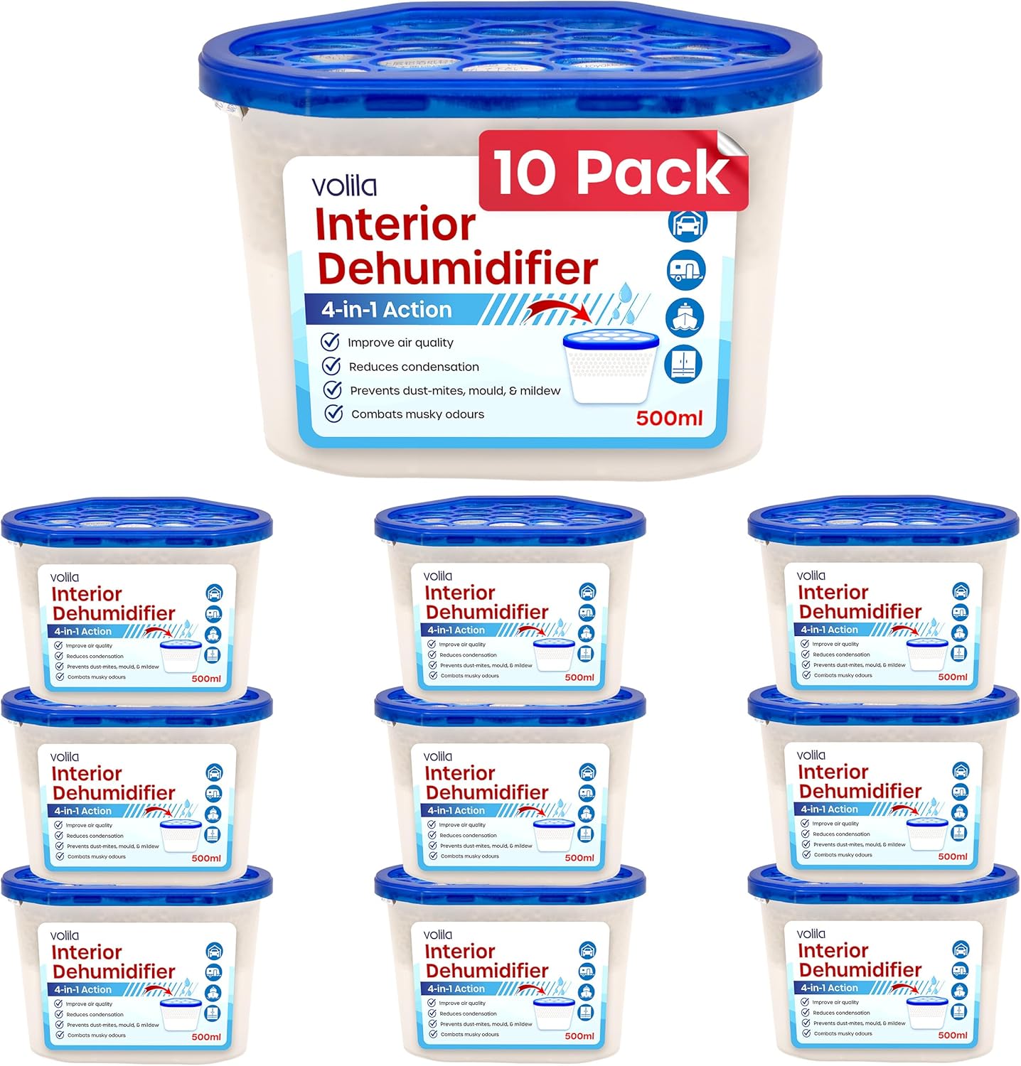 volila Disposable Dehumidifier Tubs - 10 Pack Superb Condensation ...
