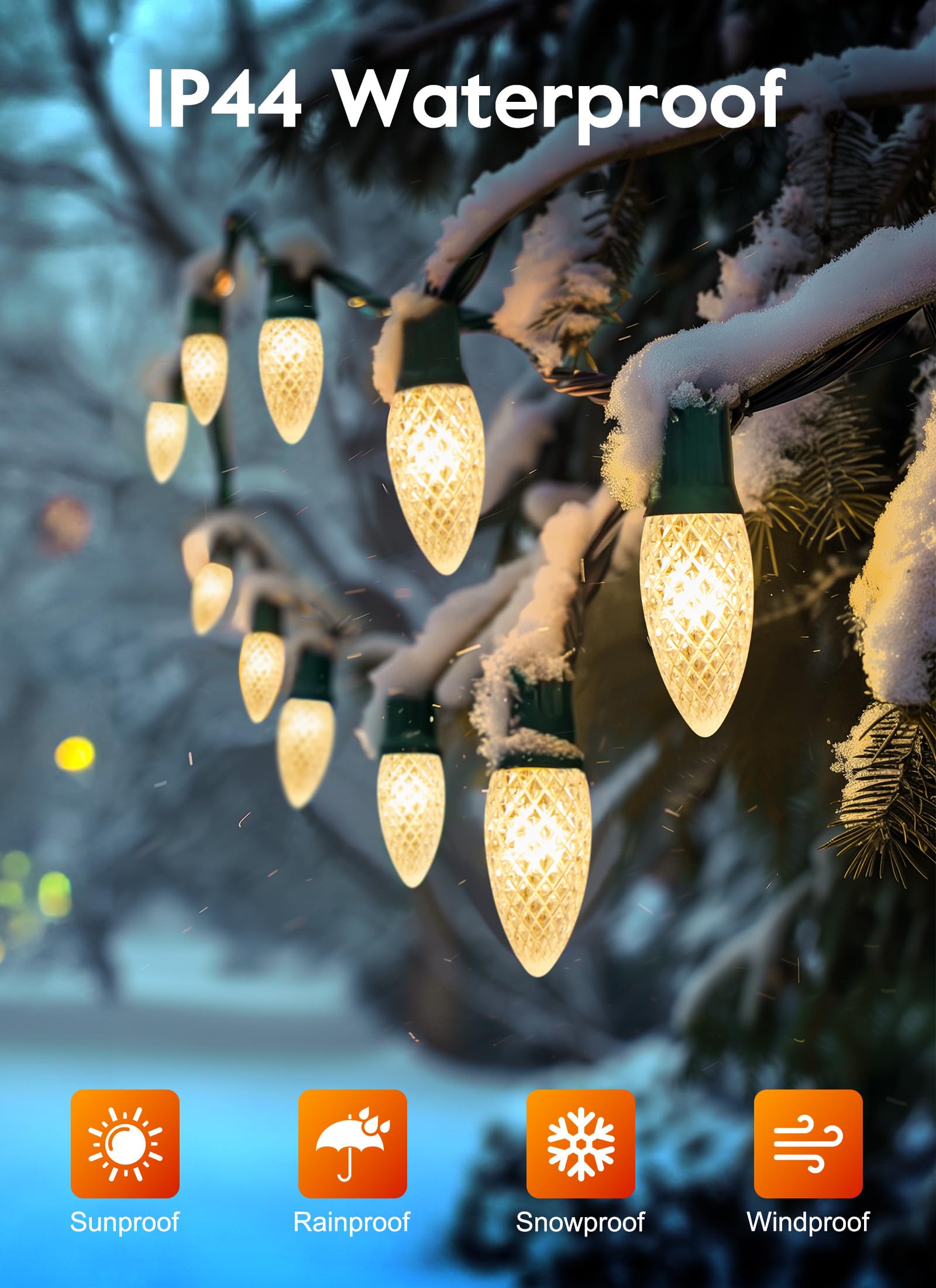 C9 Led Christmas Lights Outdoor 100ft Brightown 100ft Christmas Lights ...
