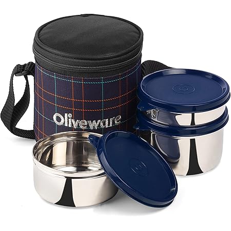 Buy Oliveware Lovely Stylo Lunch Box | Stainless Steel Containers ...