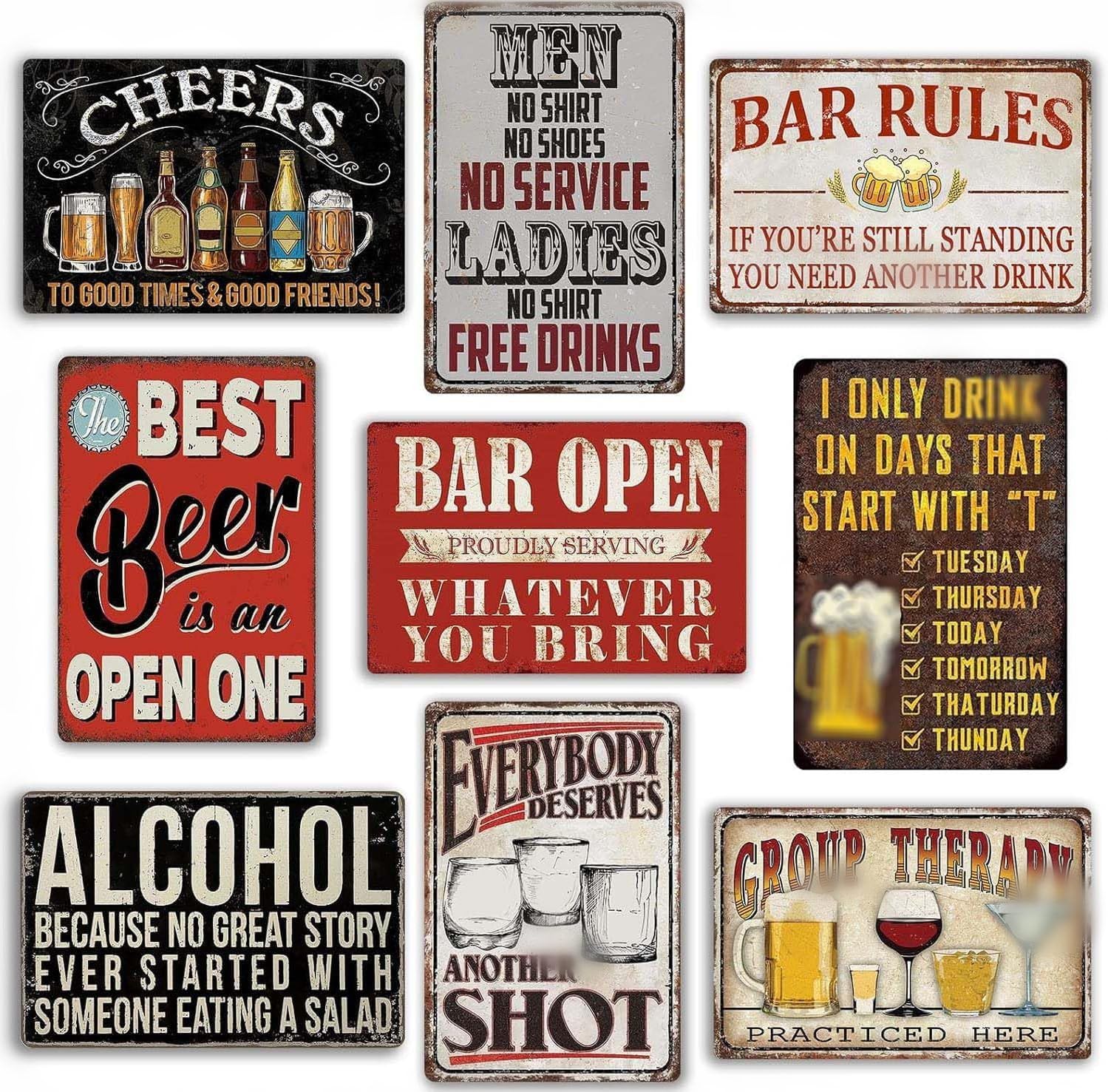 Amazon.com: Funny Bar Signs For Home Bar Decor Bar Metal Tin Signs ...