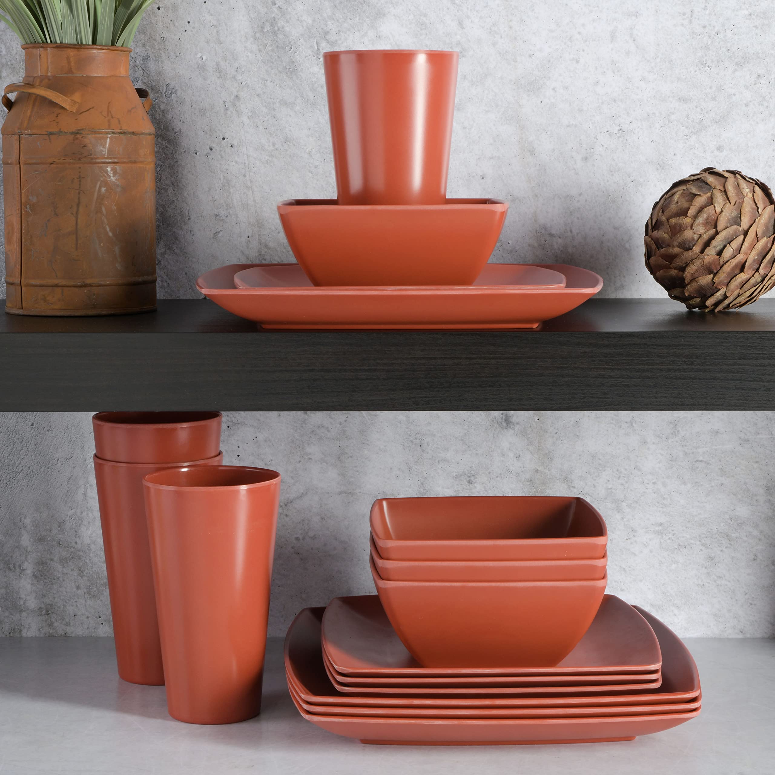 Snapklik.com : Gibson Home Soho Grayson Square Melamine Dinnerware Set ...