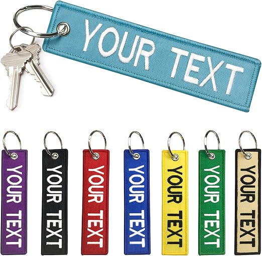Amazon.com: mvcen Personalized Keychain, Embroidery Keychain Double ...