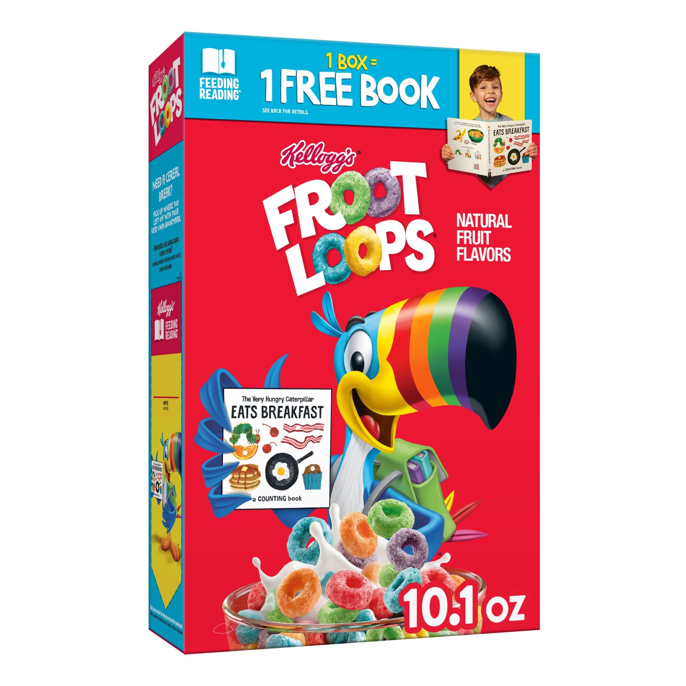 Buy Kellogg's Froot Loops Cold Breakfast Cereal, Kids Cereal, Family ...