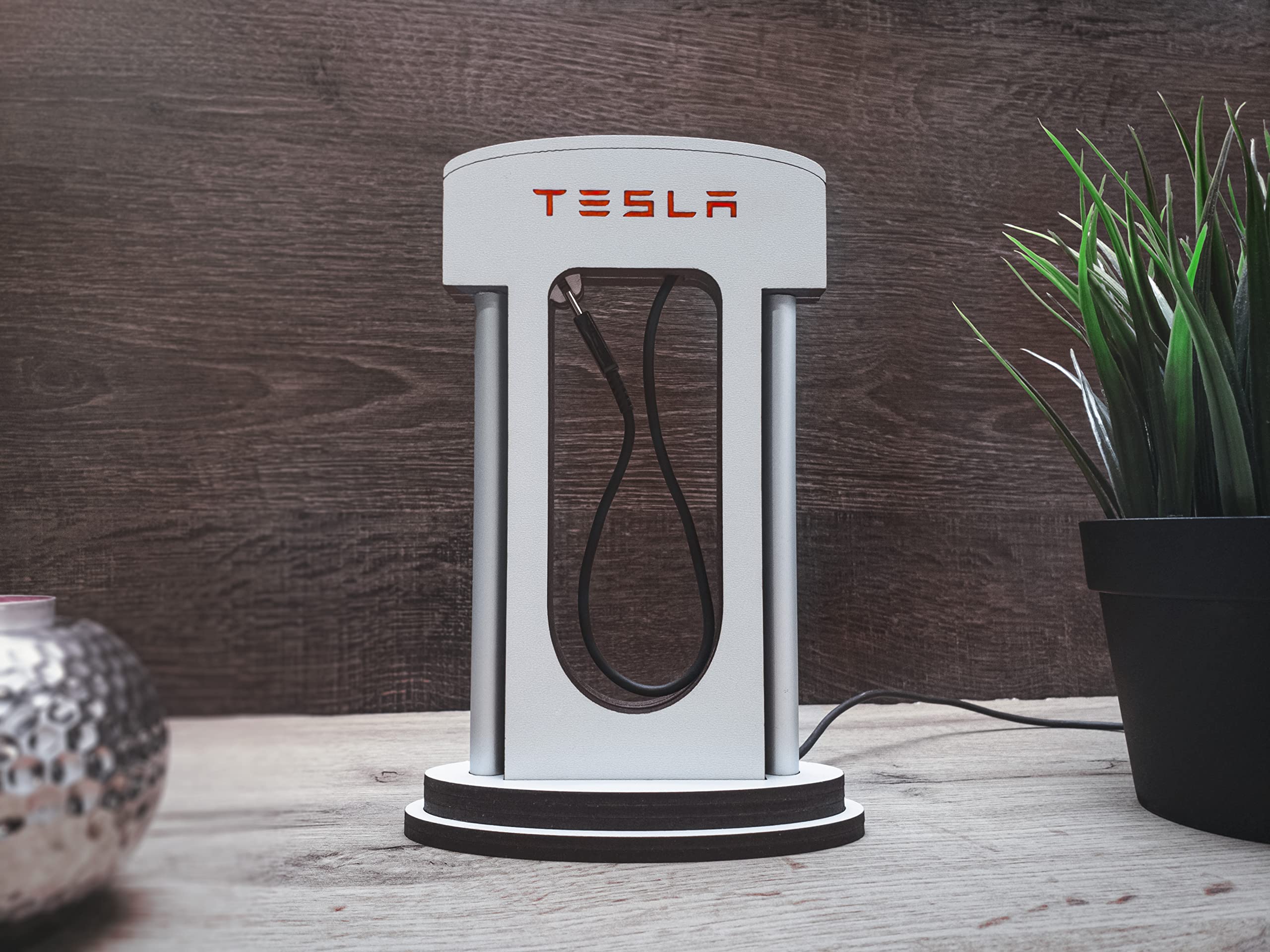 Buy Charge Your Phone with Tesla Charger Desktop Supercharger Wooden ...