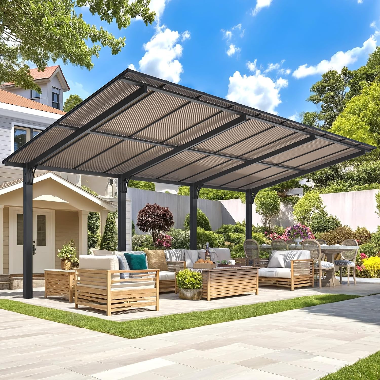 Amazon.com : AECOJOY 20' x 10' Outdoor Gazebo for Patio, Large 10x20 Pergola Carport ...