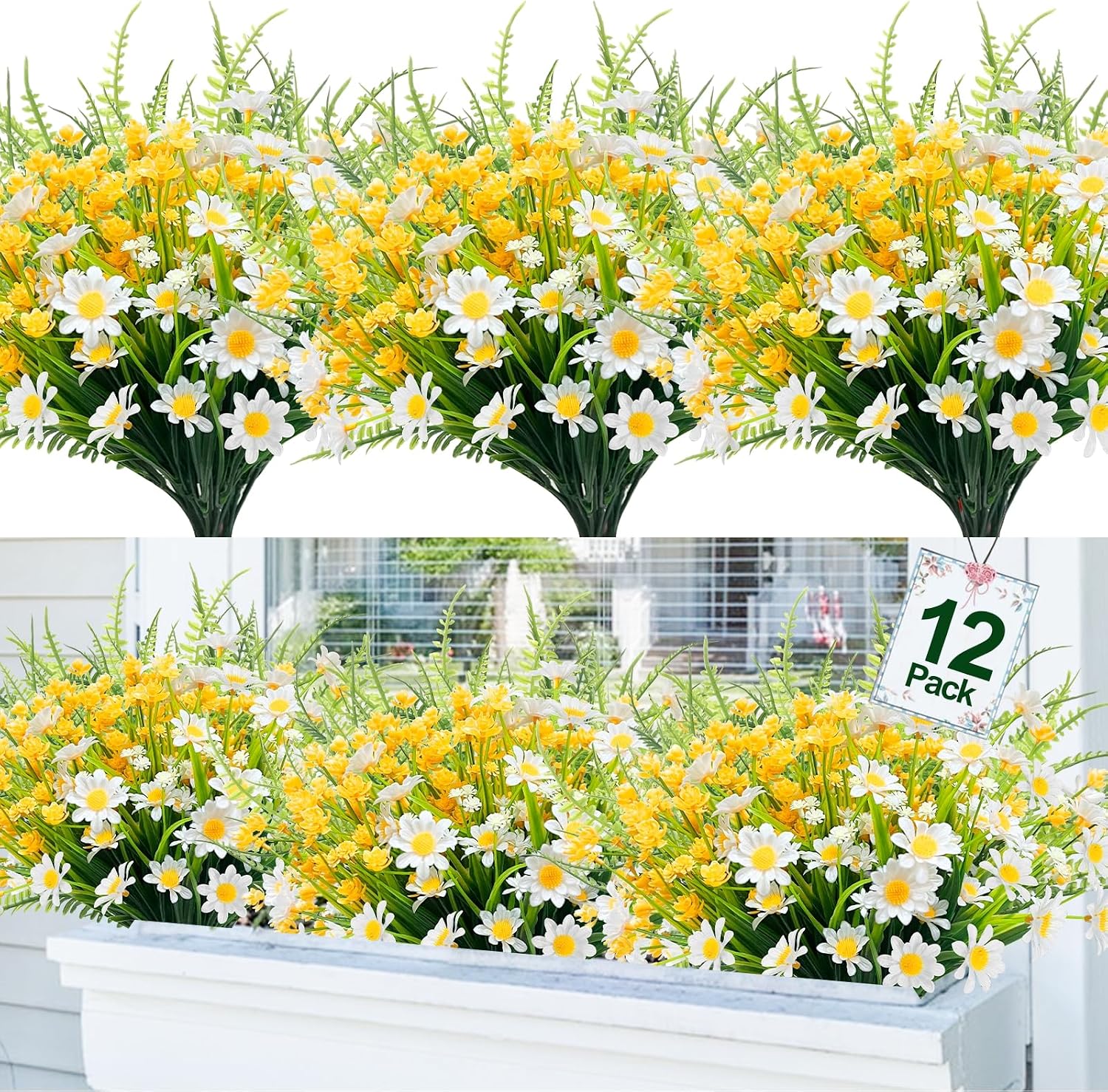 Amazon.com: TURNMEON 12 Bundles Mix Color Artificial Flowers for ...