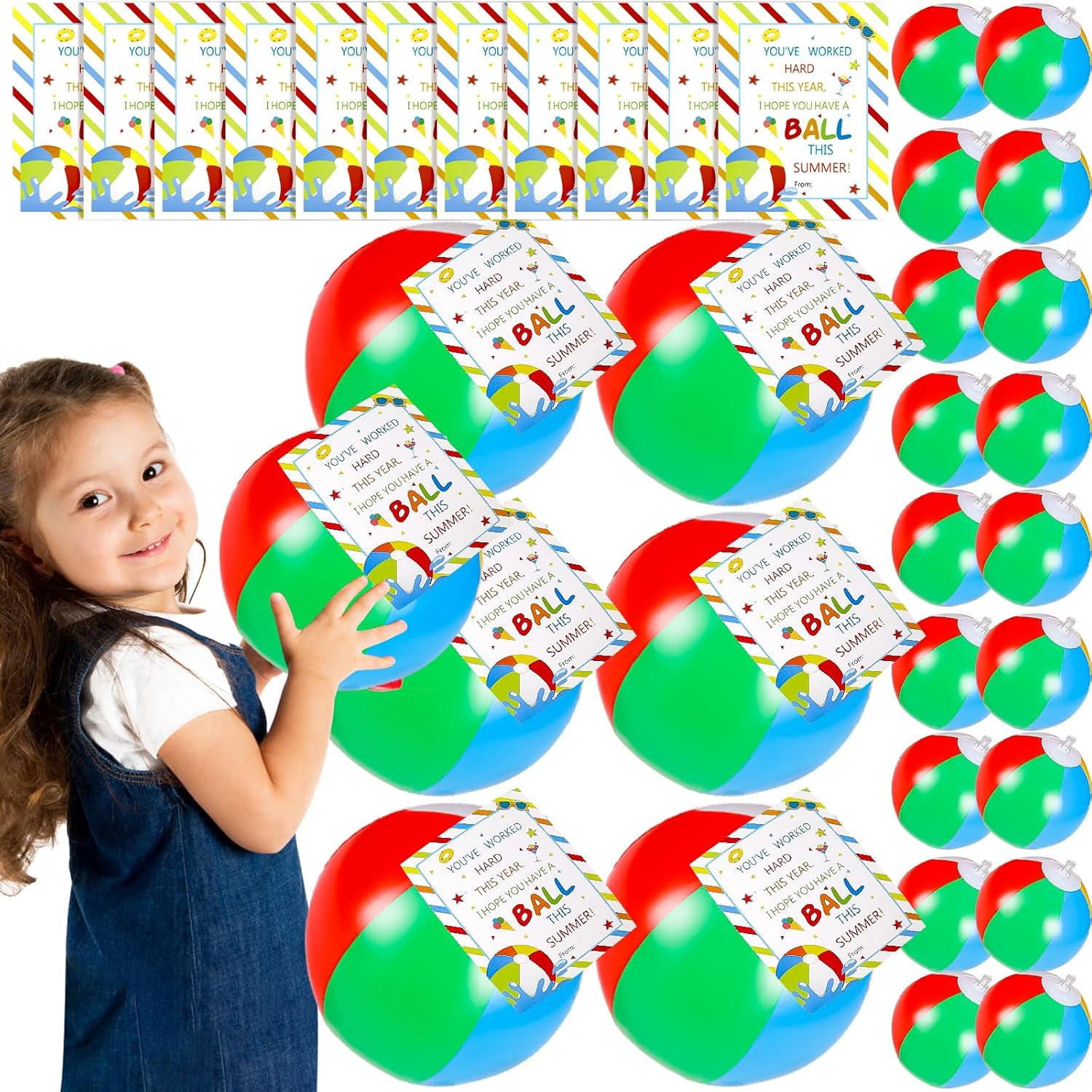Amazon.com: 48 PCS End of Year Gifts for Students Summer Beach Balls ...