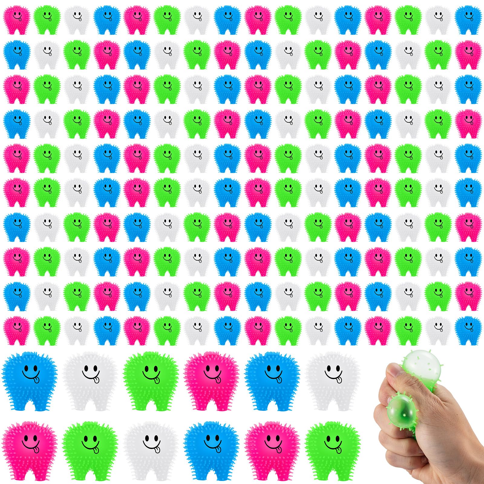 Amazon.com: Silipull 50 Pcs Mini Tooth Toy Fidget Stress Relief Puffer ...