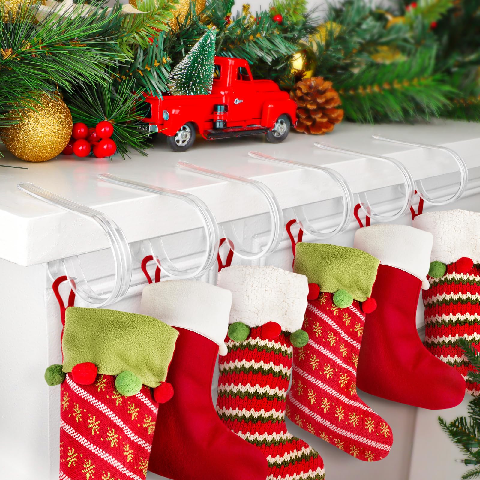 Amazon.com: Christmas Stocking Holders for Mantle Set of 10 ...