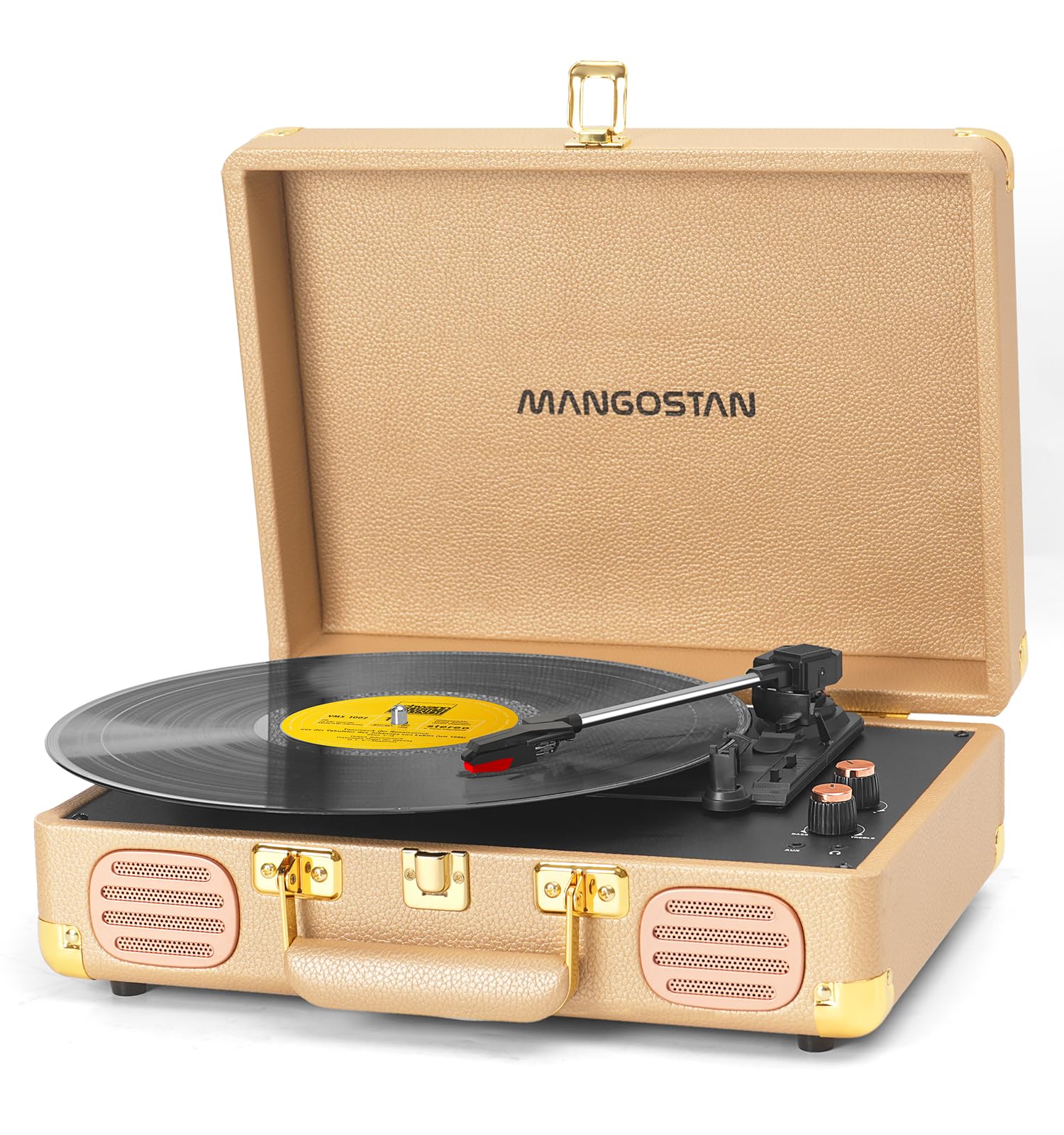 Amazon.com: MANGOSTAN Record Player 3 Speed Bluetooth Portable Suitcase ...