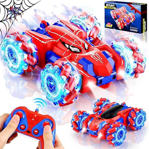 Amazon.com: Spider Remote Control Car, 2.4Ghz Rechargeable RC Stunt Car ...