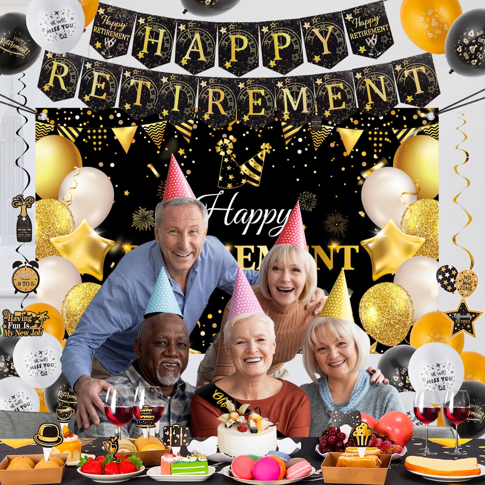 Snapklik.com : 57 PCS Retirement Party Decorations Kit