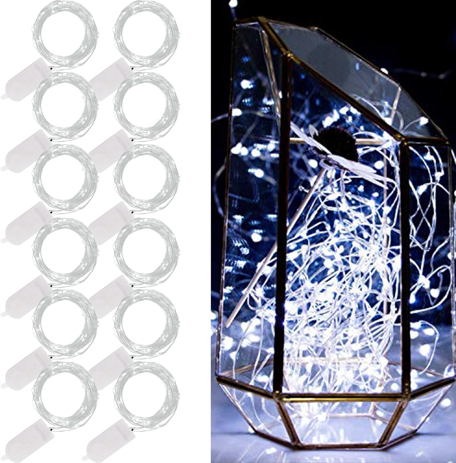 Amazon.com: WATERGLIDE 12 Pack Fairy Lights Battery Operated (Included ...
