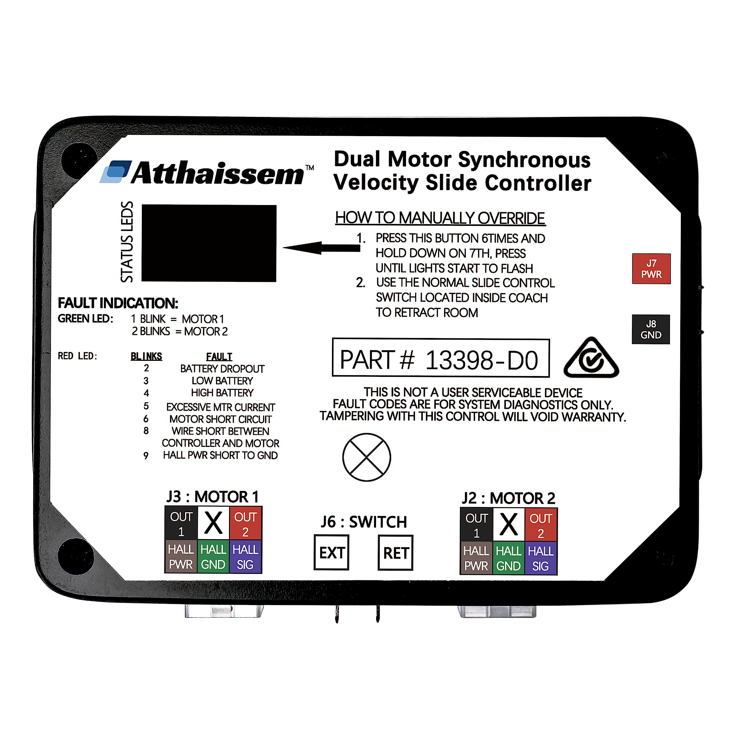 Amazon.com: zixixvan 13398-DO Rv Slide Out Controller - Replacement ...