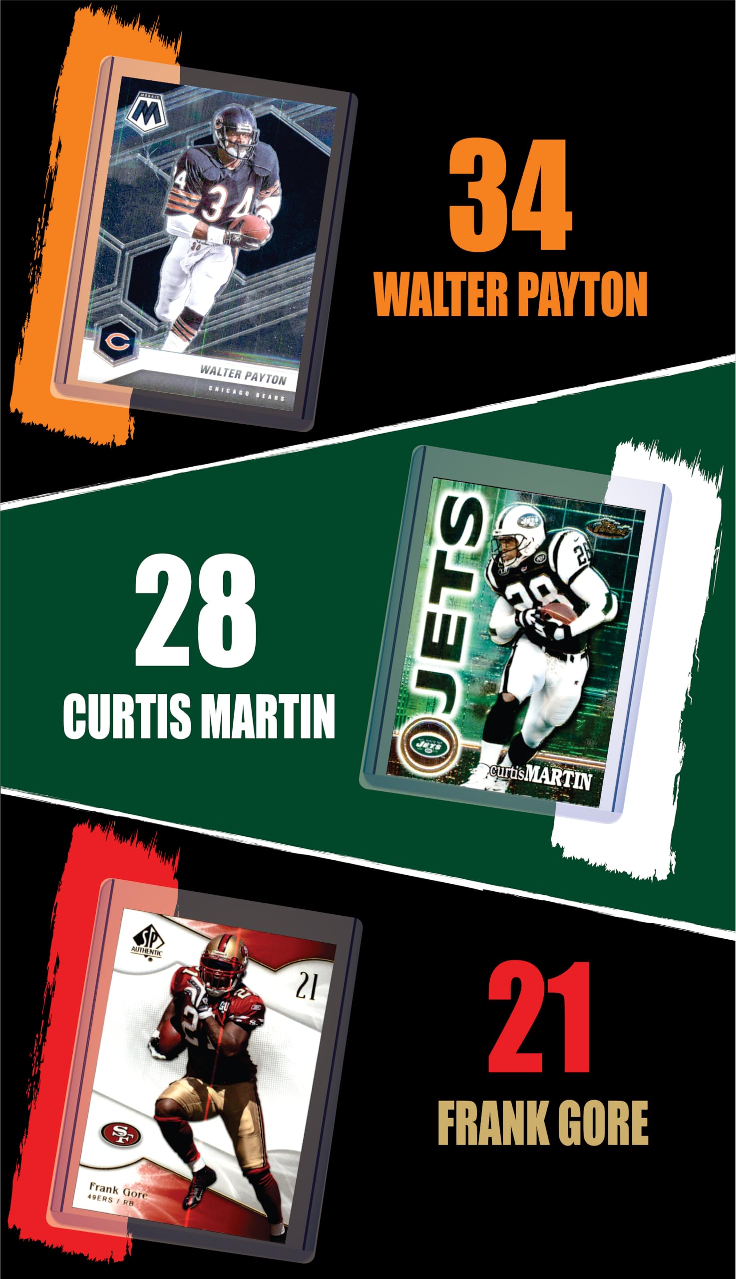 Football Cards Football Running Back GOAT Cards - Emmitt Smith, Barry ...