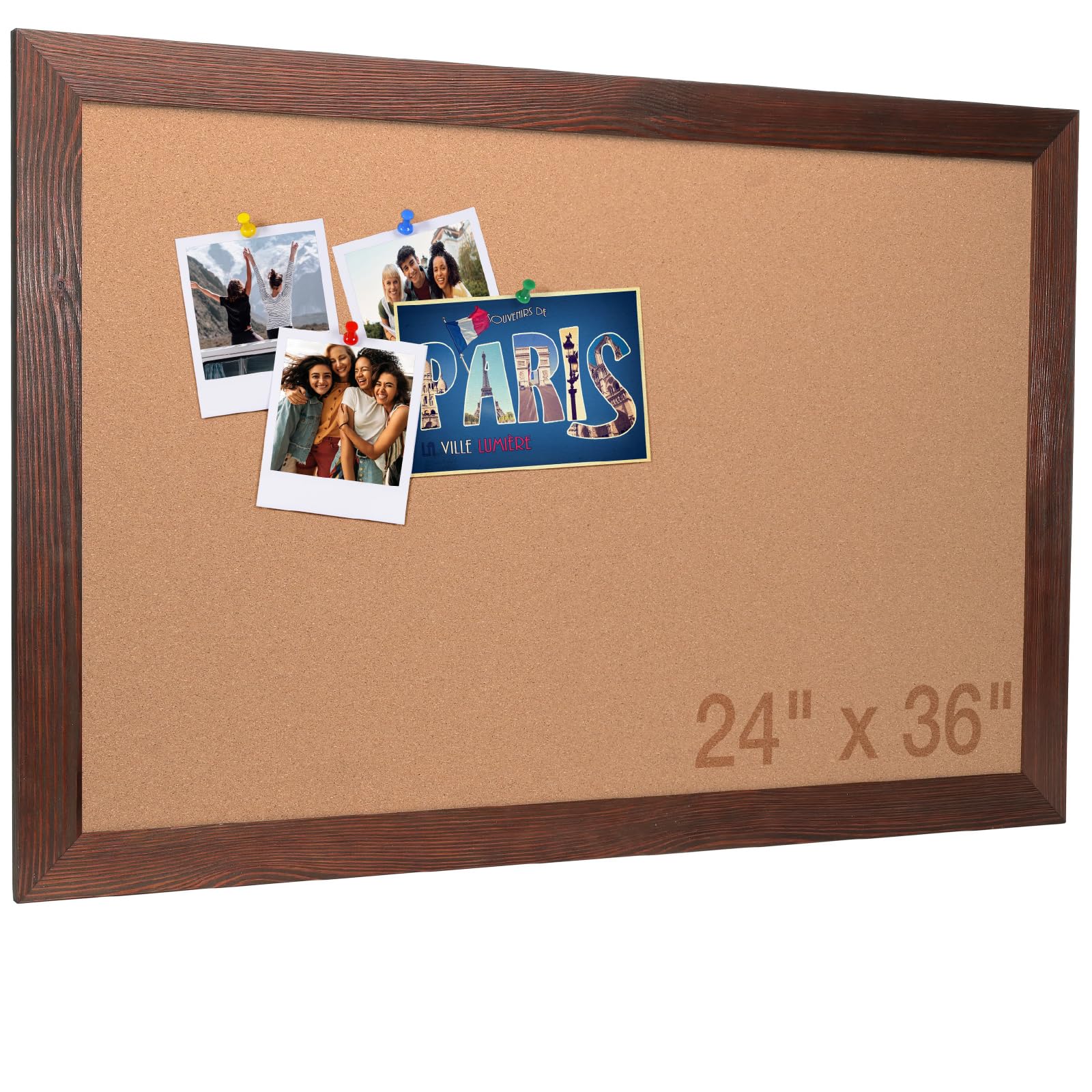 Excello Global Products 24 X 36 Rustic Wood Frame Corkboard