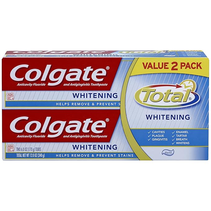 Amazon.com : Colgate Total Whitening Toothpaste Twin Pack - 6 Ounce ...