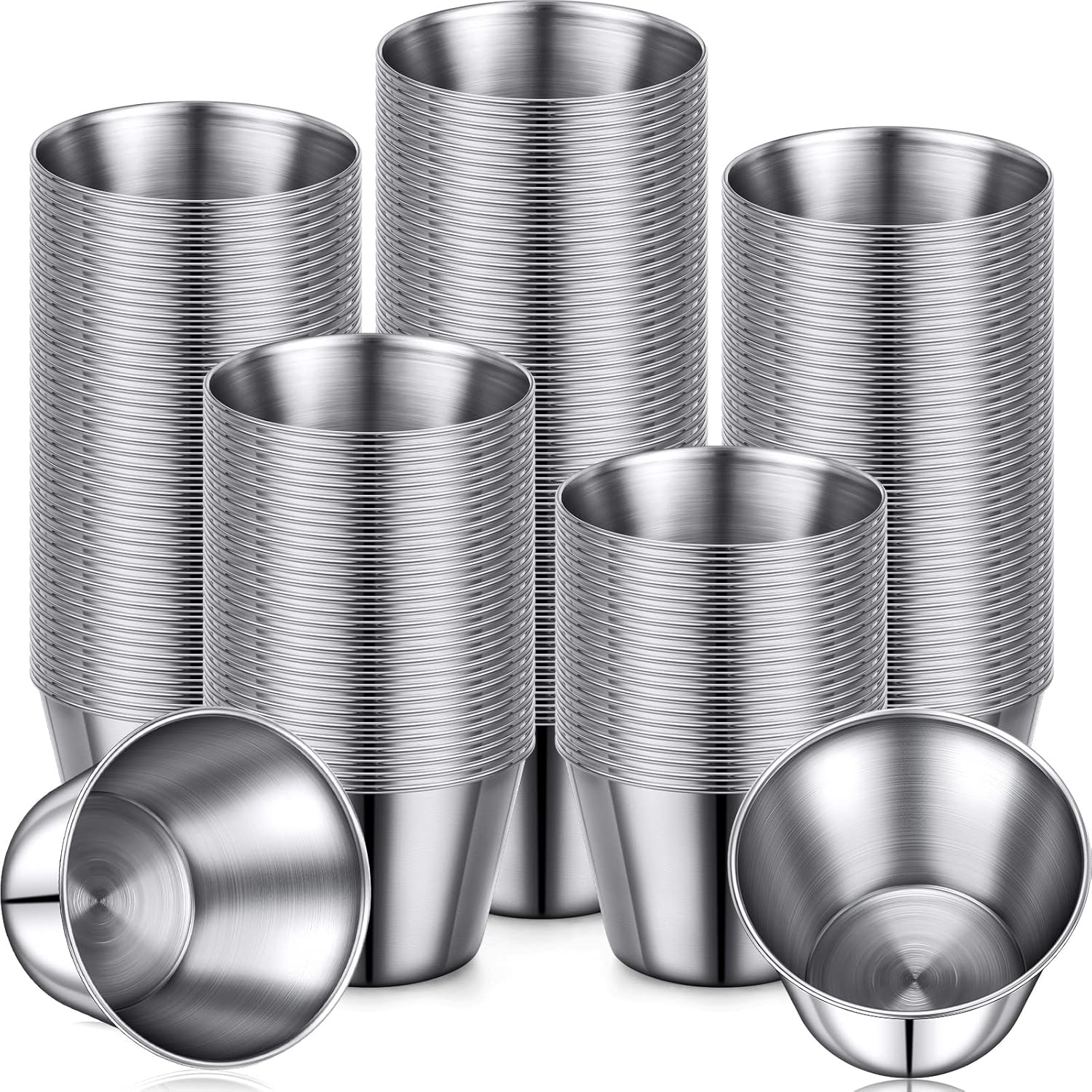 Amazon.com: 500 Pcs Metal Sauce Cups Individual Salsa Cups Metal ...
