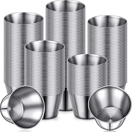 Amazon.com: Remerry 300 Pcs Metal Sauce Cups Individual Salsa Metal ...